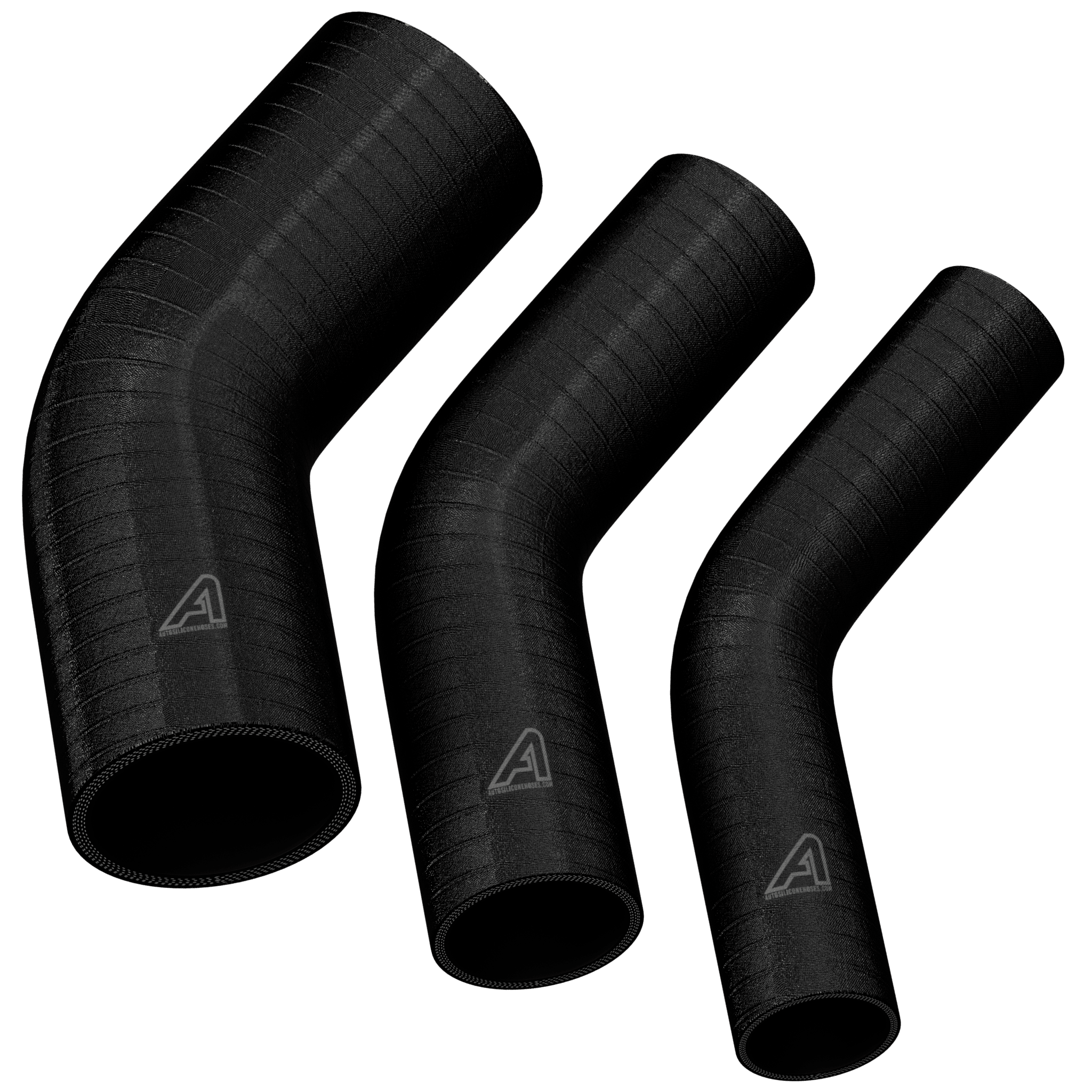 45 Degree Fuel & Oil Lined Classic Wrap Silicone Elbow -Hoses UK